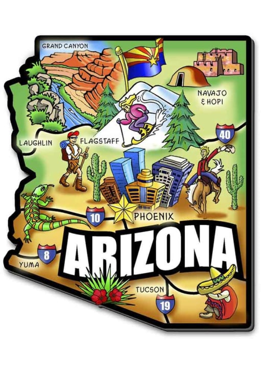 Arizona GREEN State Shape Map Magnet - 30490013