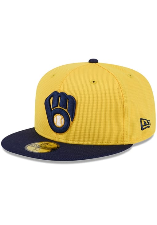 Milwaukee Brewers Mens Spring Training No Patch 59FIFTY YELLOW New Era ...