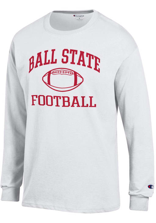 Champion Mens White Ball State Cardinals Football Icon Jersey Long ...
