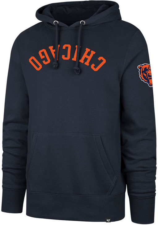 47 Chicago Bears Mens NAVY Upside Down Two Peat Headline Hoodie - 480006057