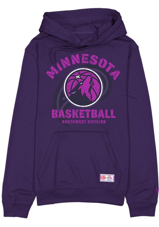 New Era Minnesota Timberwolves Mens PURPLE City Edition Hoodie - 590005015