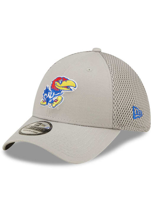 Kansas Jayhawks Mens Team Neo 39THIRTY GREY New Era Flex Hat - 59012168