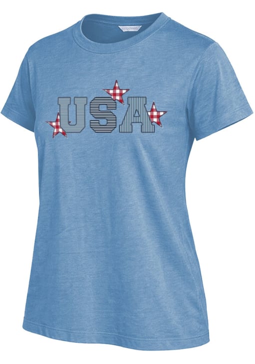Americana Womens BLUE USA design T-Shirt - 63124875