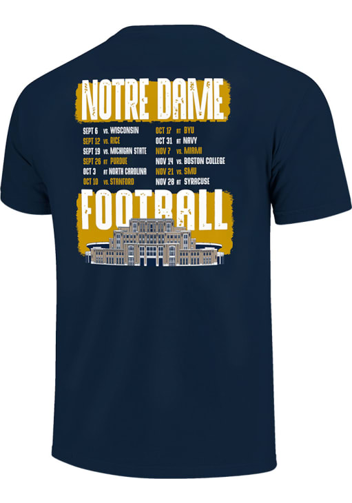 Notre Dame Fighting Irish NAVY 2026 Football Schedule Short Sleeve T ...