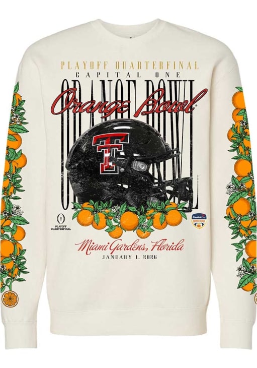 Something Inked Texas Tech Red Raiders Mens IVORY 2026 Orange Bowl ...