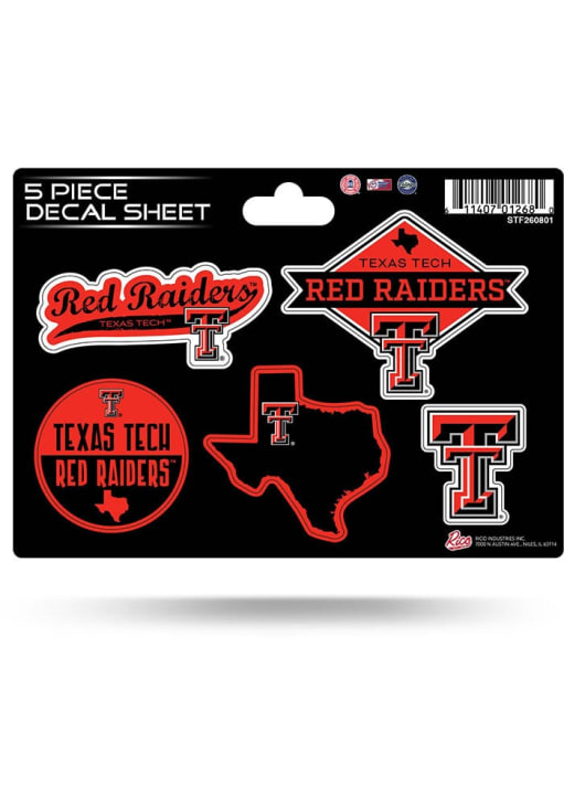 Texas Tech Red Raiders Red 5pc Auto Decal - 7144345