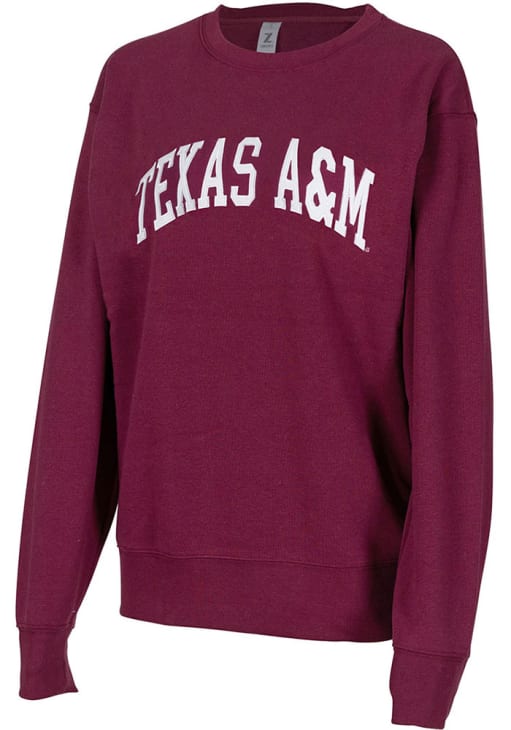 Texas A&M Aggies Womens MAROON Sport Long Sleeve Crew Sweatshirt - 74280959